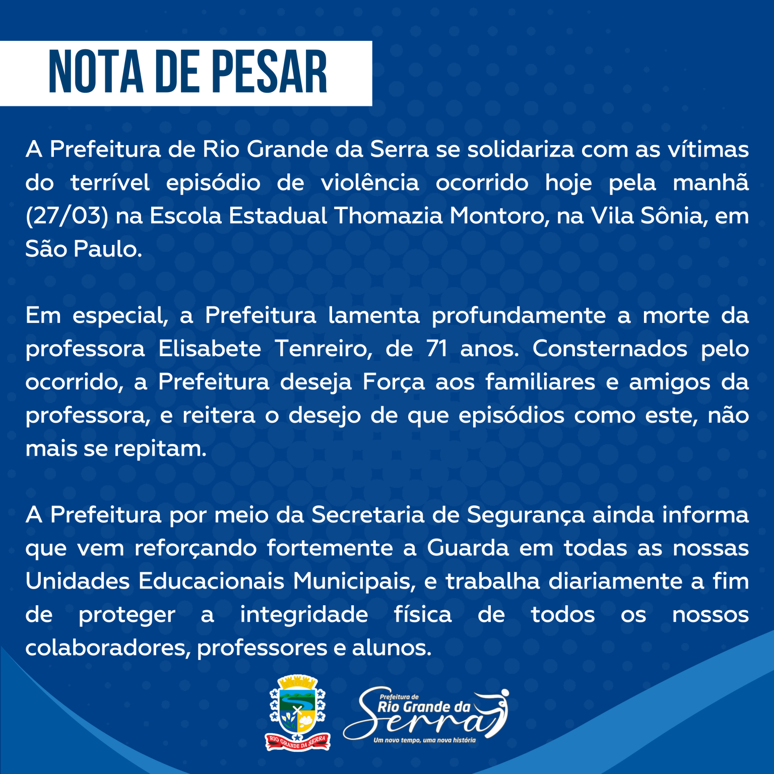 Rio Grande da Serra | NOTA DE PESAR